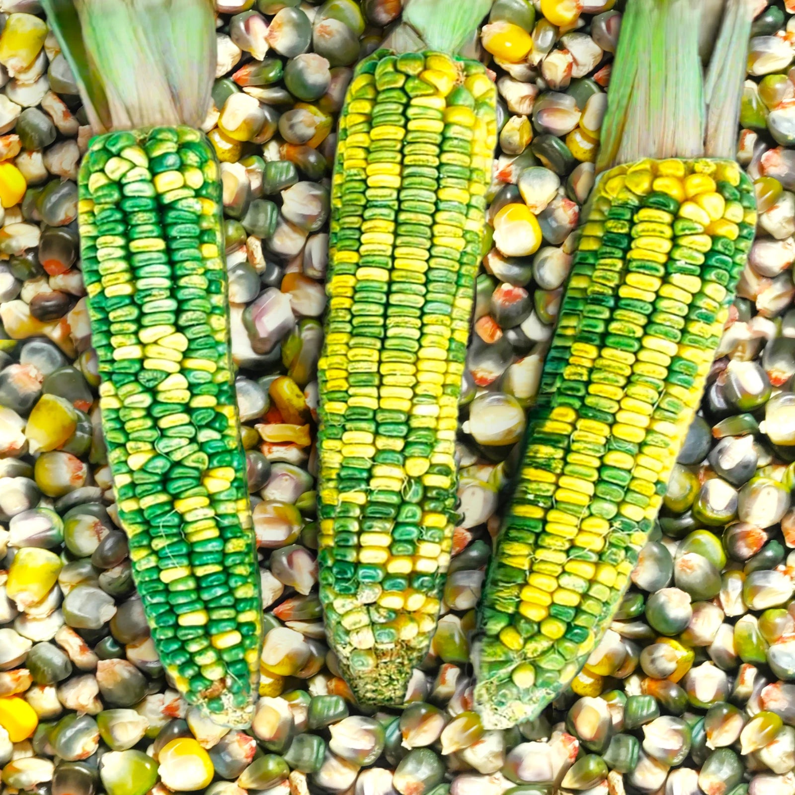 Green and Gold Dent Corn Seeds - Oaxacan Maize Flint Seed - Indian ...